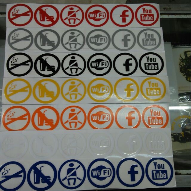 STIKER KERETA WI-FI NO SMOKING STIKER CERMIN BELAKANG TEPI /1PC ...