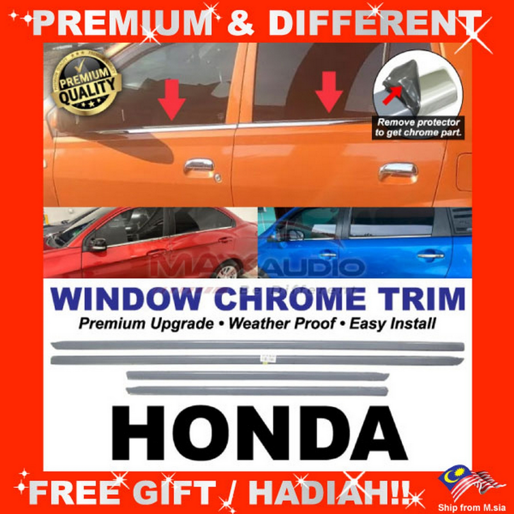 Window Chrome Trim HONDA CITY JAZZ CIVIC BRV HRV STREAM Car Door Seal ...