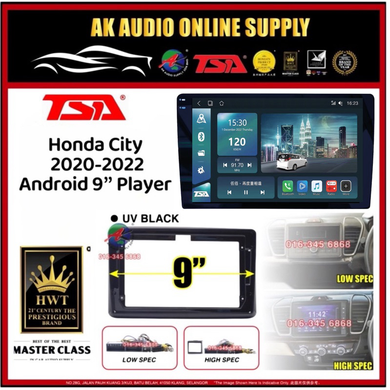 1K Screen 2+32GB 4G 8-CORE🆕 TSA Honda City 2020 - 2021 Android 9'' inch ...