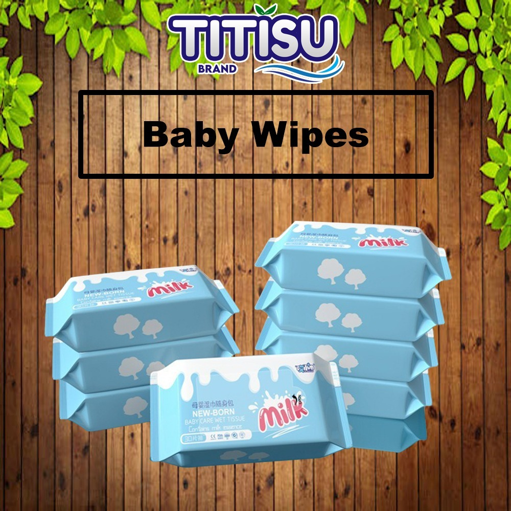 🧻[30pcs] Baby Wipes Water Sky Blue Milk Removable Portable Small ...