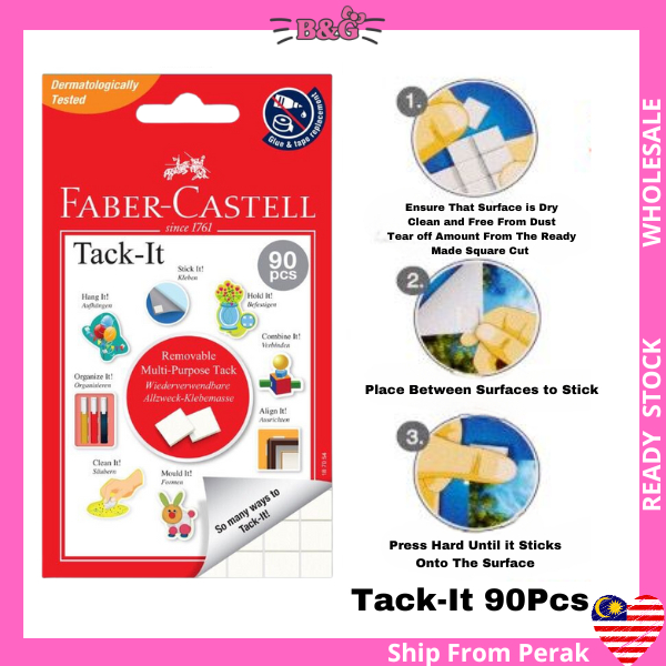 Faber Castell Tack it 90pcs Sticky Stuff Reusable Adhesive White Double ...