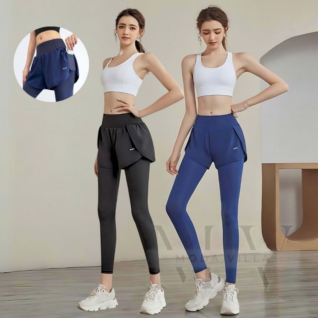 Legging Two Pieces Fitness Pants Yoga Pants High Waist Fast Dry Running ...