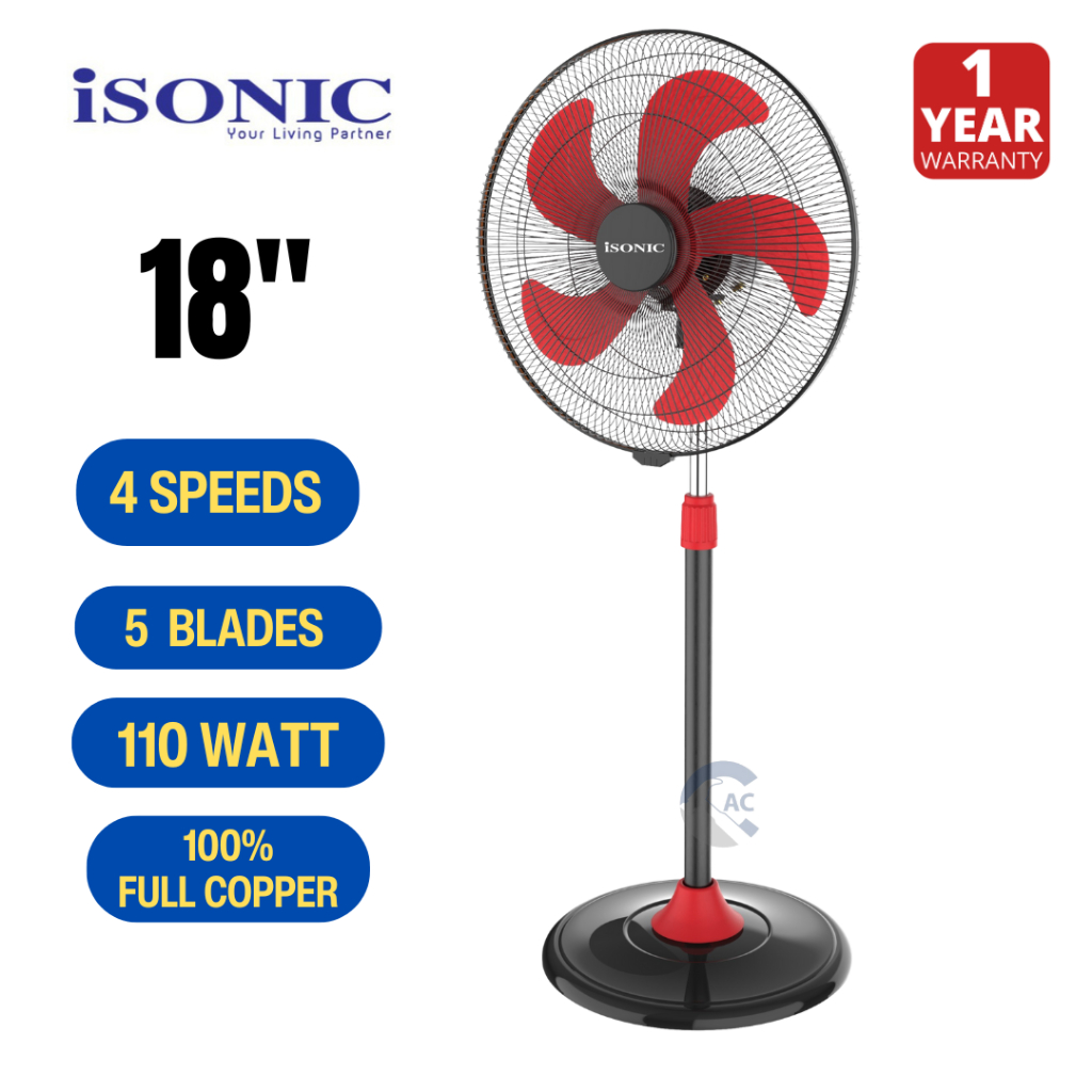 [1 YEAR WARRANTY] ISONIC STAND FAN 18” | ISF-1800 Kipas Berdiri (5 ...
