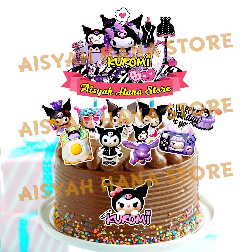 KUROMI Cake & Cupcake Topper Decoration Birthday Party Kek Hiasan ll ...