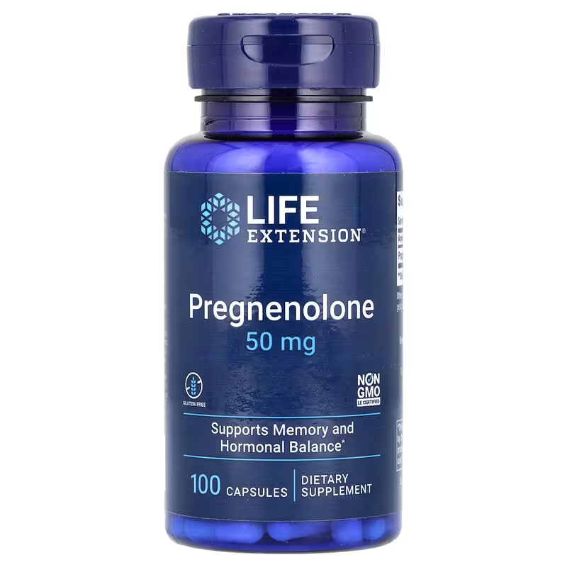 Life Extension, Pregnenolone, 50 mg, 100 Capsules | 100 mg, 100 ...