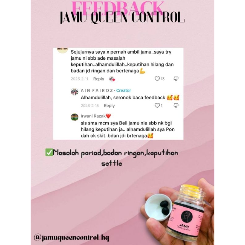 JAMU QUEEN CONTROL 💯 ORI BARCODE BY HQ AFINI BEAUTY | Shopee Malaysia