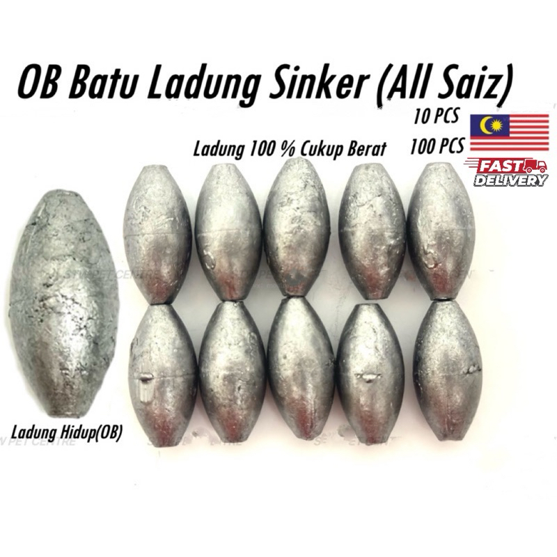 OB Batu Ladung Sinker Batu Timah Timah Batu Ladung Pancing Laut Ladung ...