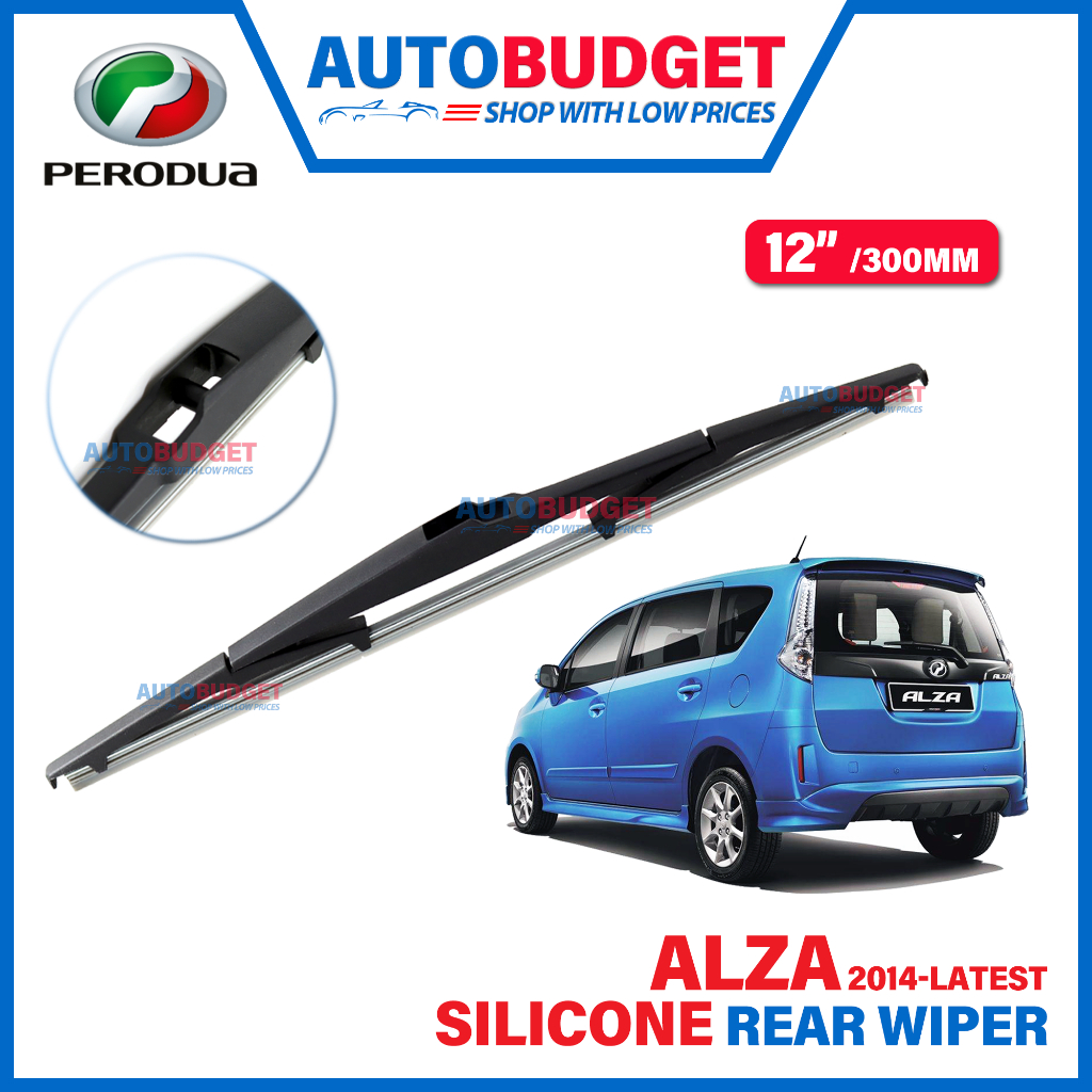 Rear Wiper Perodua Alza 2014-Present SILICONE Rear Wiper Blades (12 ...