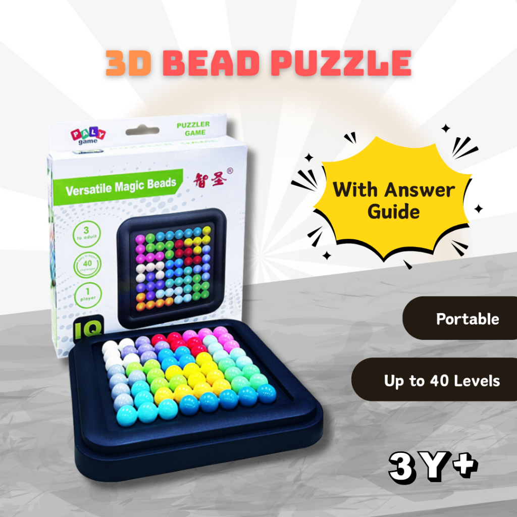 3D Bead Puzzle Teka-teki Manik 3D Smart IQ Games Chain Puzzle Board ...