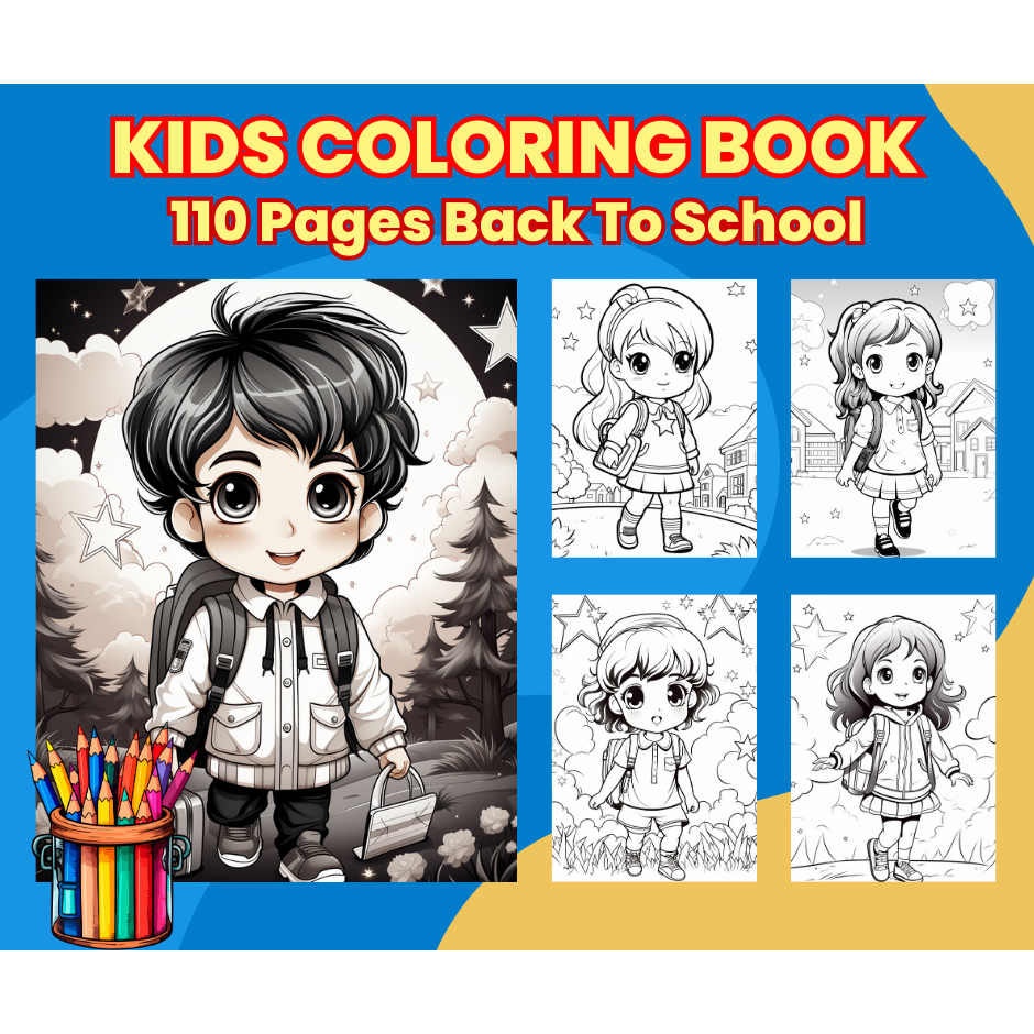 [PDF] 110 Pages Coloring Book Back To School - Colouring Book For Kids ...