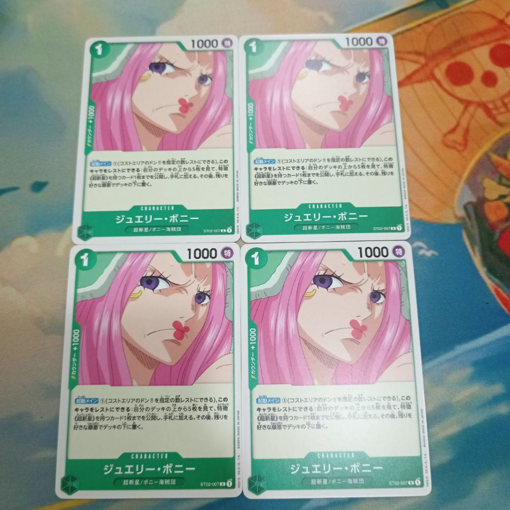 ORIGINAL 4x cards playset deck Jewelry Bonney Character ST02-007 C optcg one piece card | Shopee ...