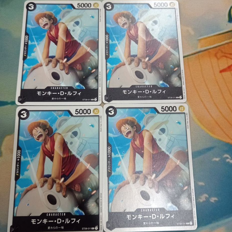 ORIGINAL 4x cards playset deck Monkey.D.Luffy Character ST08-011 C optcg one piece card | Shopee ...