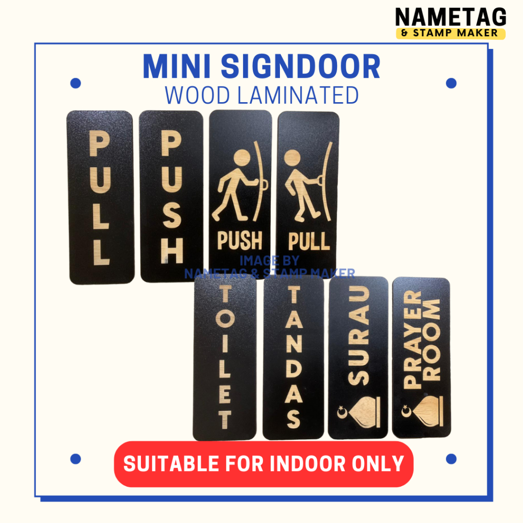 MINI SIGNDOOR WOOD LAMINATED SAIZ 9X7CM | Shopee Malaysia