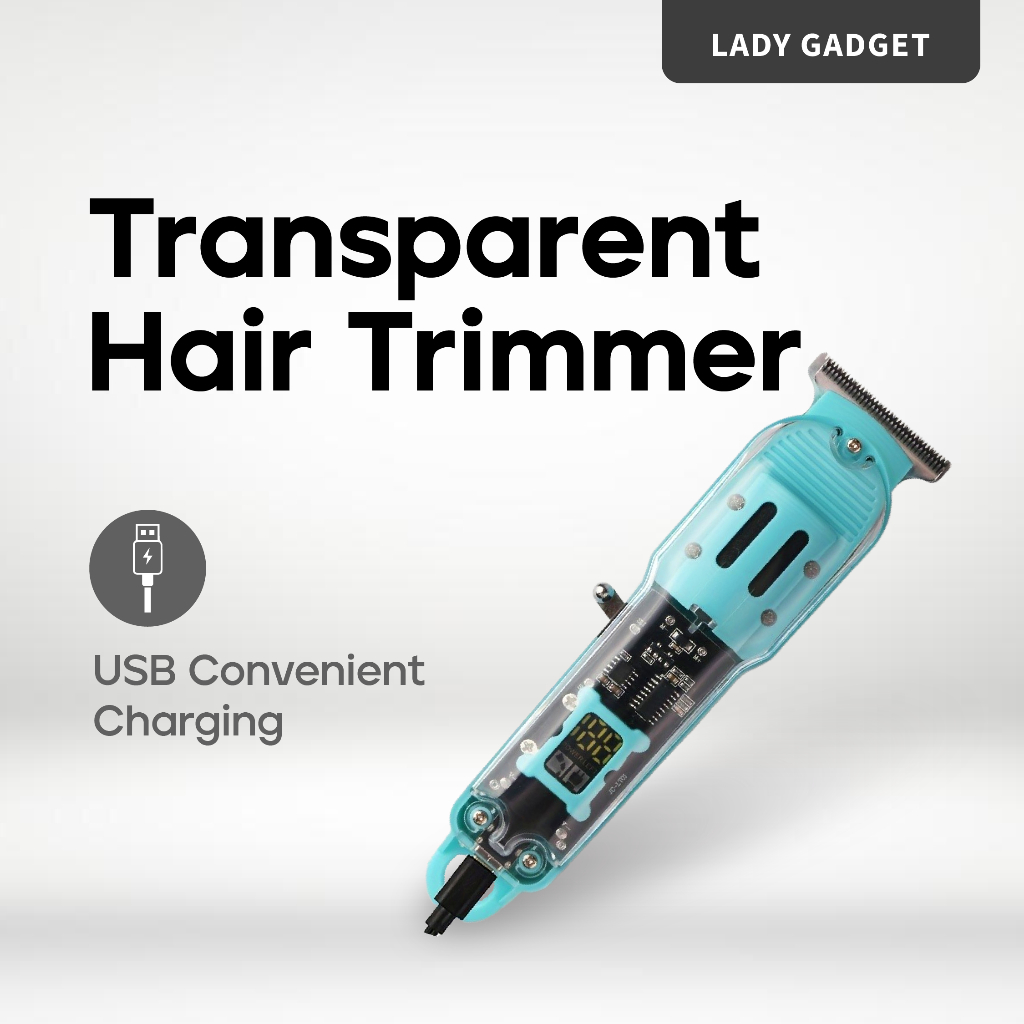 Transparent Trimmer Hair Clipper Rechargeable Small Silent Electric ...