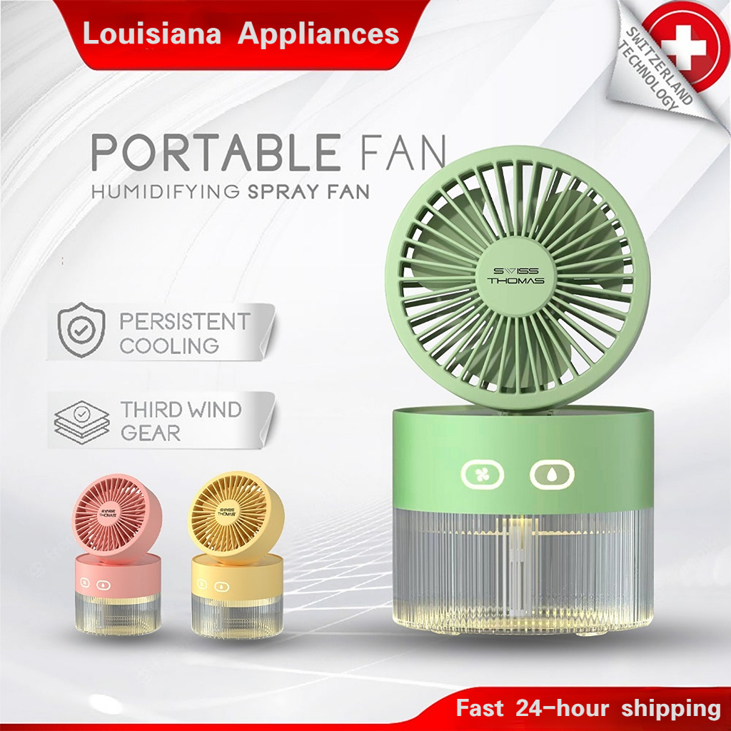 Mini USB Fan Strong Wind 3in1 Folding Nano Mist Humidifier Fan Portable ...