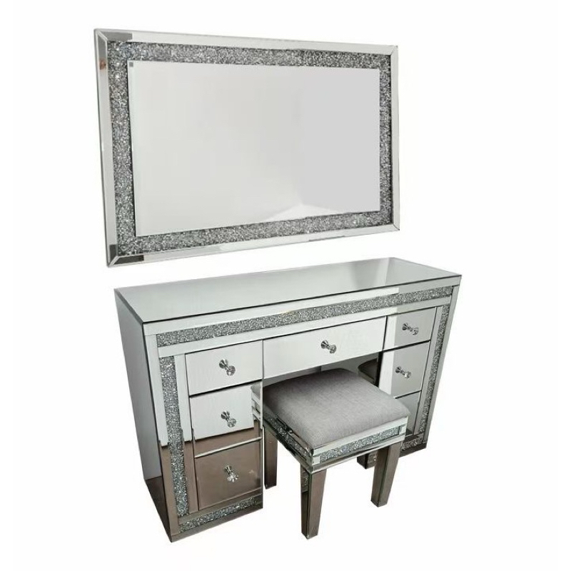 DRESSING TABLE GLASS DIAMOND SILVER/GOLD LUXURY GLASS PRE ORDER ...