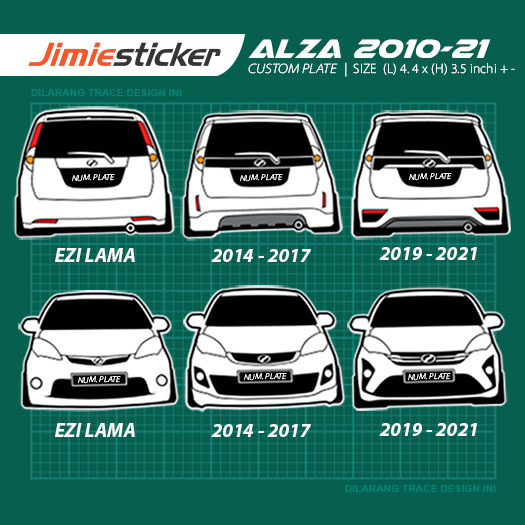 Sticker kereta Alza, Sticker Kereta Perodua Alza, Car Sticker, Vinyl ...