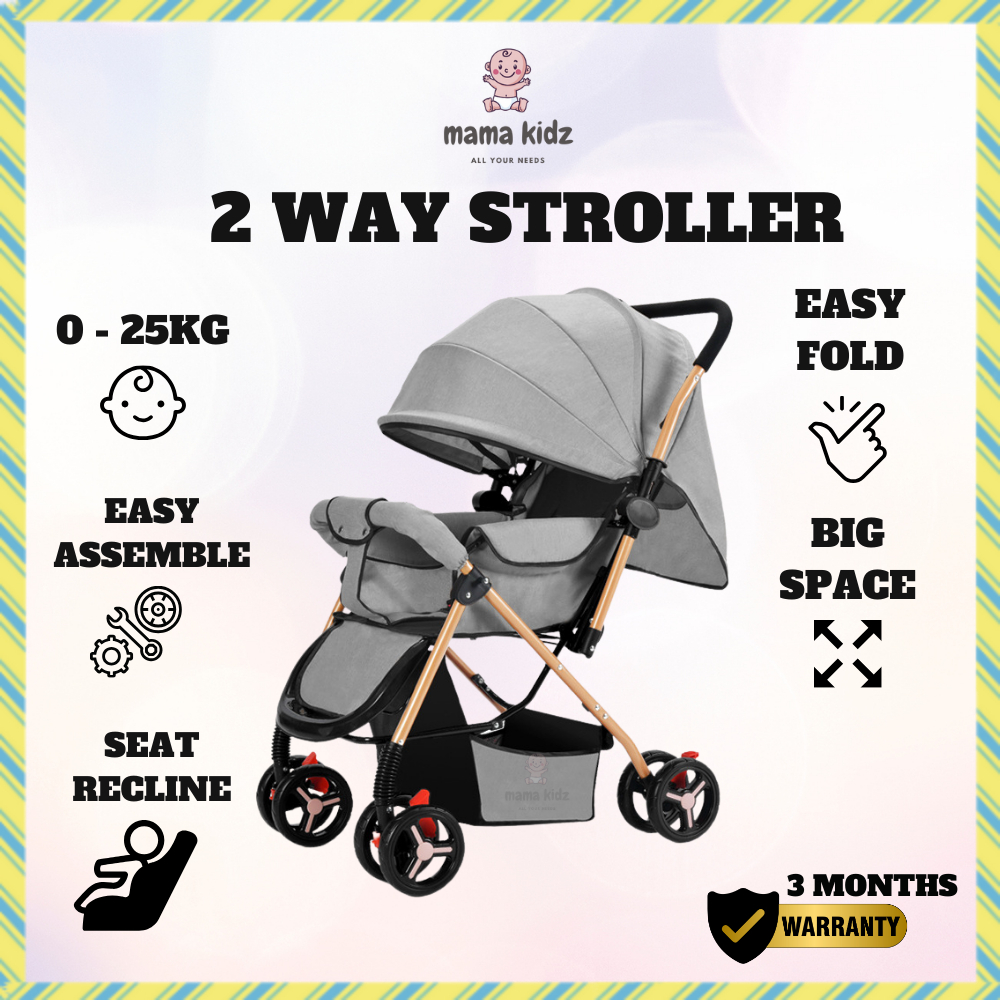 MAMAKIDZ Baby Stroller 2 Way Facing Leg Brake Storage Compartment ...