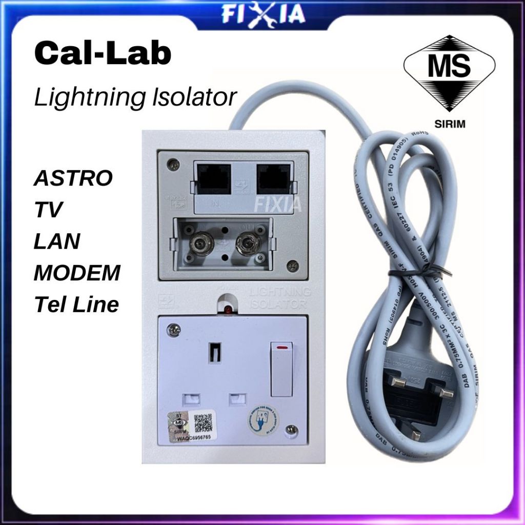 SIRIM CAL-LAB ASTRO/TV/LAN/MODEM/Telephone Line Power Lightning Home ...