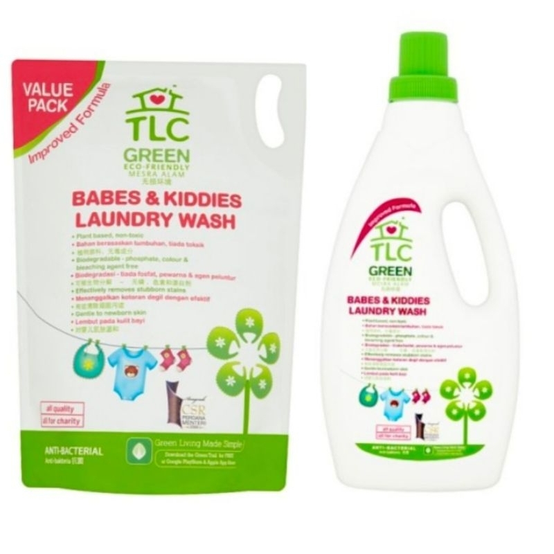 TLC Green Eco-Friendly Anti Bacterial Babes & Kiddies Laundry Wash ...
