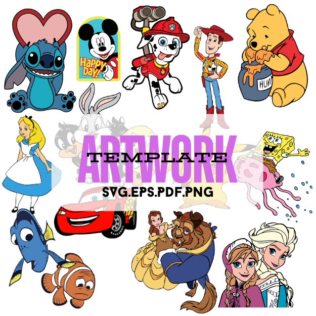 [DIGITAL] Disney / Cartoon Template _ Cricut , Cameo , Laser _ SVG ...