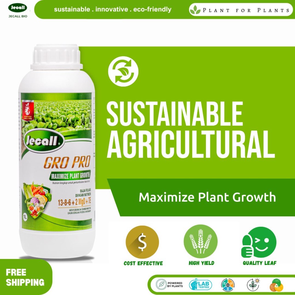Jecall-Bio GRO PRO 1L Growing Foliar and Drip Irrigation Fertilizer ...