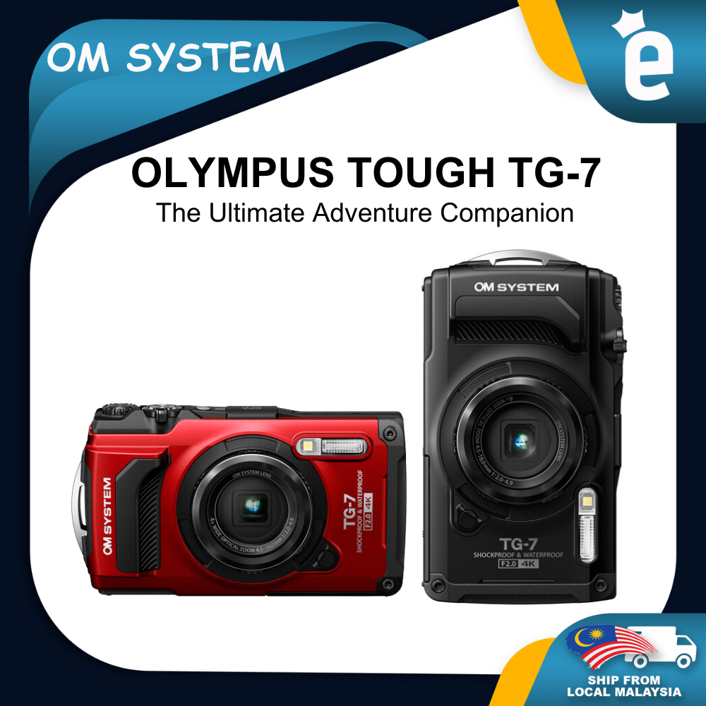 Olympus OM SYSTEM Tough TG-7 / TG7 Digital Camera (Black/Red) +DeSalt 50ml | Shopee Malaysia
