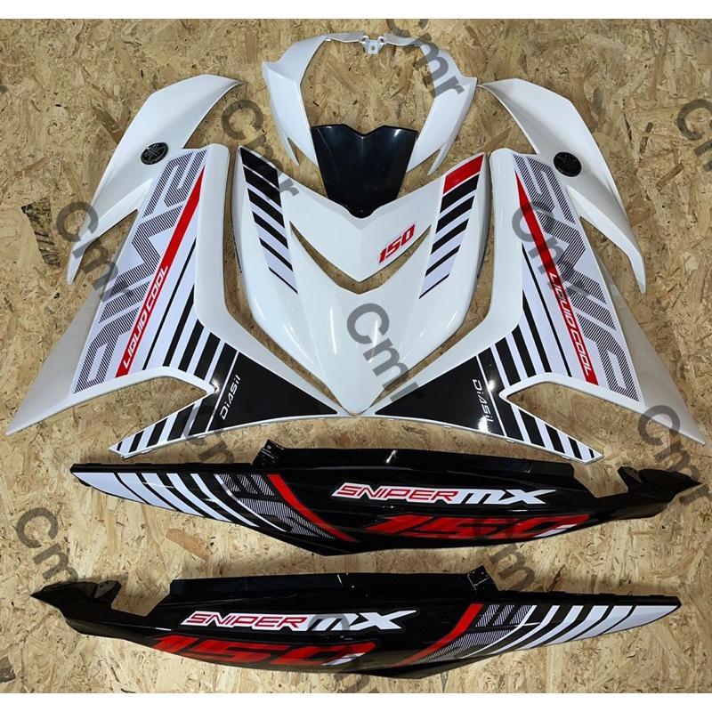COVER SET Yamaha Y15 Y15zr V1 V2 Sniper Mx 2015 white black cover set (STICKER TANAM) | Shopee ...