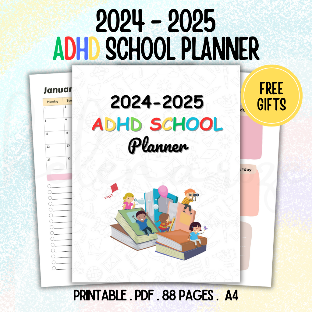2024-2025 ADHD School Planner, ADHD Planner, Digital Planner, Planner ...