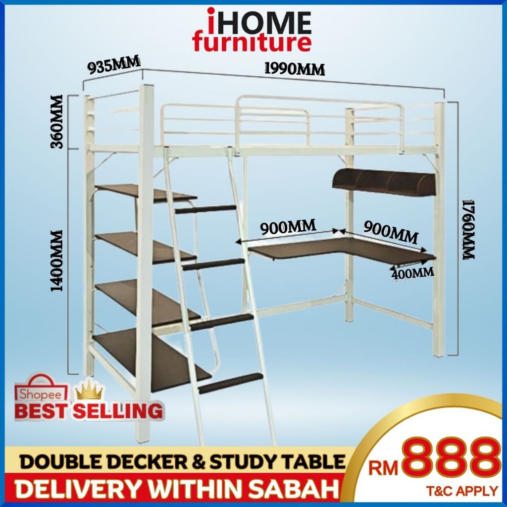 iHOME FURNITURE SABAH🔥READY STOCK🔥3V Loft Single Size Bed Frame with ...
