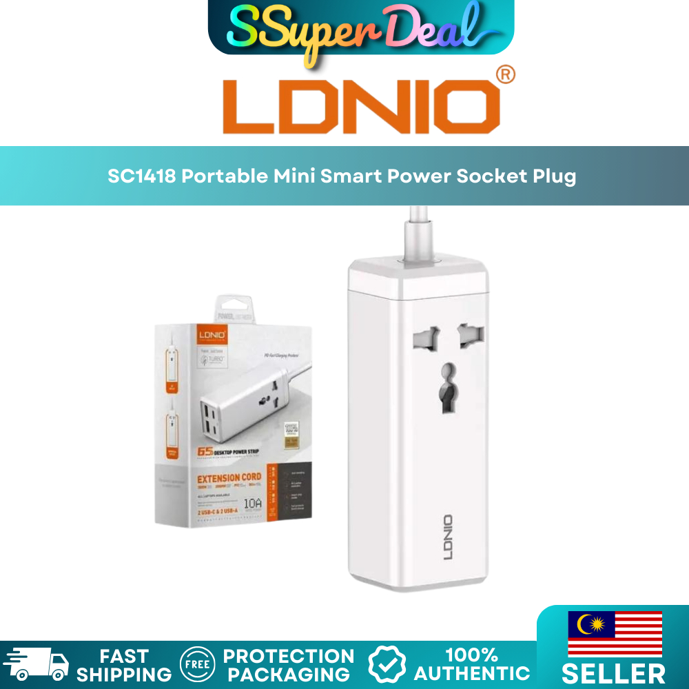 LDNIO SC1418 Portable Mini Smart Power Socket Plug 2022 Desktop AC ...