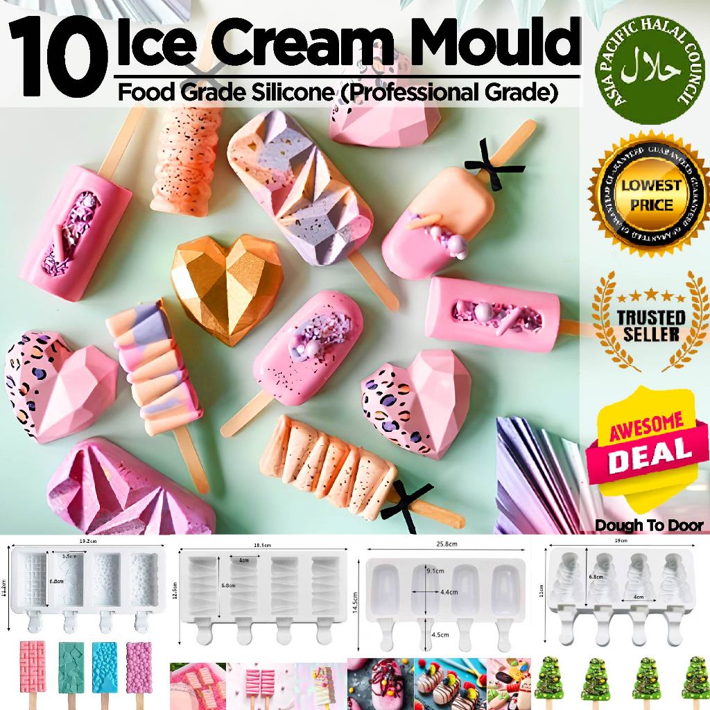 Silicone Popsicle Mold | Mini Ice Cream Mould | Acuan Ais Krim Love Ice ...