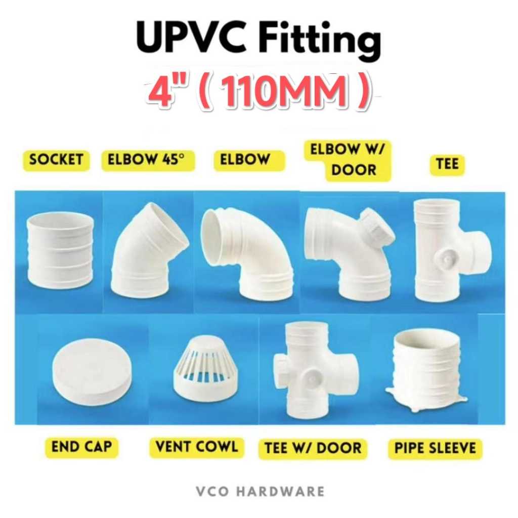 UPVC Pipe Fittings White 110mm 4" UPVC Pipe Connector UPVC Elbow 110mm ...