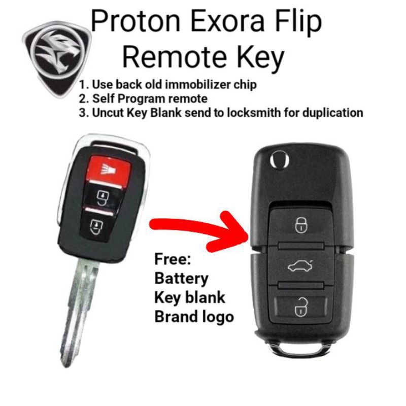 Proton Exora Flipkey with Remote Board (with immo chip) | Shopee Malaysia