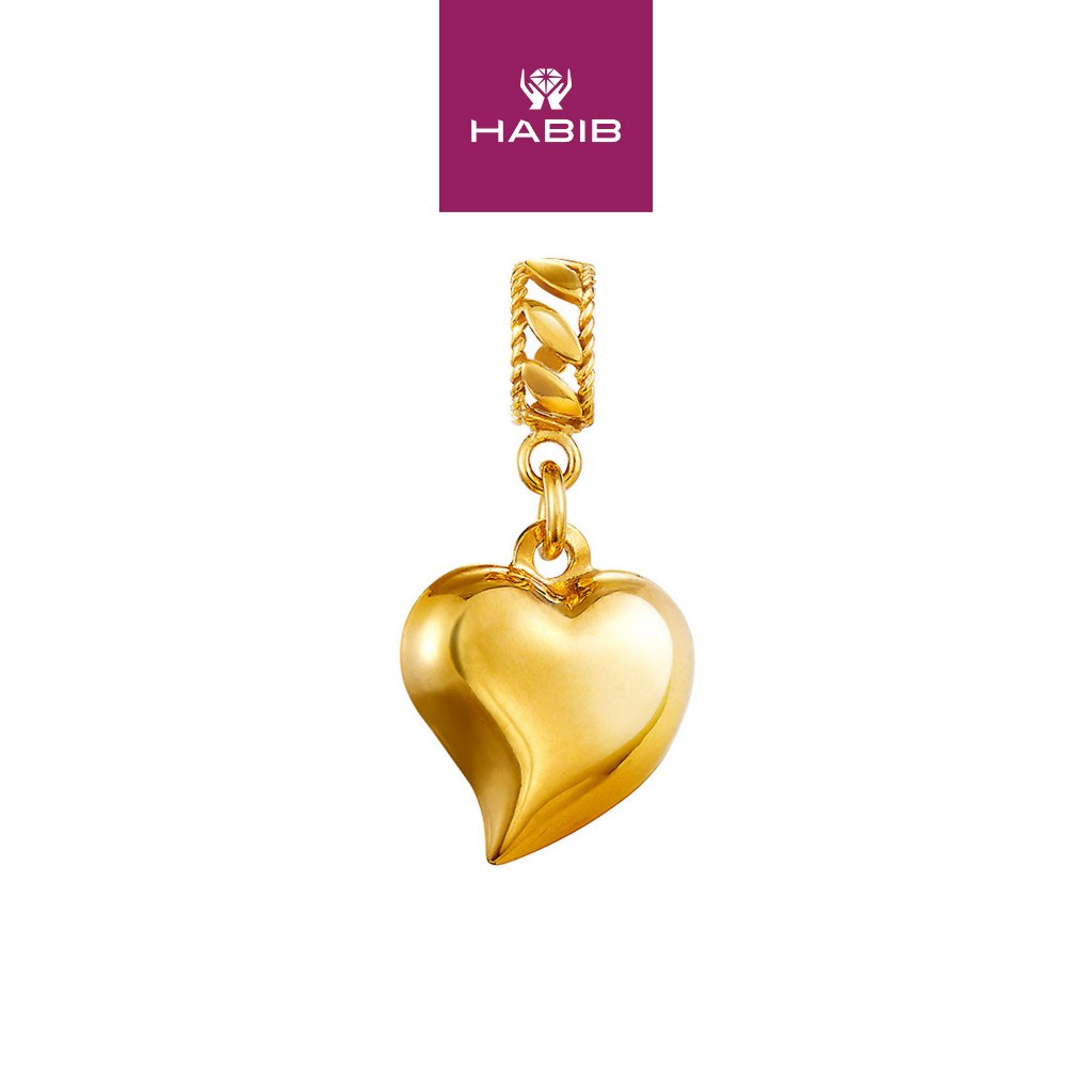 HABIB Oro Italia 916 Yellow Gold Charm (Heart) GCM90011020 | Shopee ...