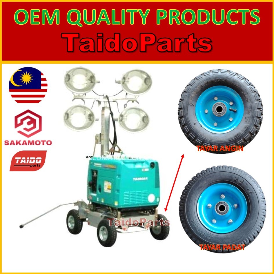 Yanmar Tower light YDG5000 YDG3000 wheel roda tayar angin tayar padat ...