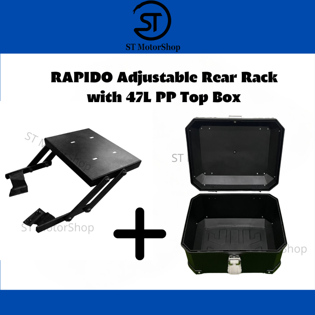 RAPIDO Adjustable Rear Rack Top Box Abs Material 35l 45l Kotak ...