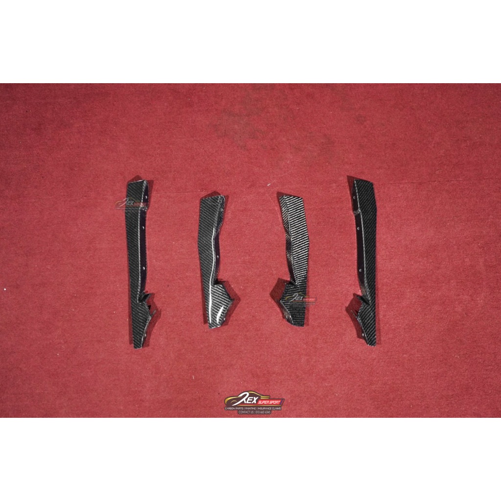 Honda Fk8 Type R Front Bumper Varis Canard Real Carbon Fiber One Set 4 ...
