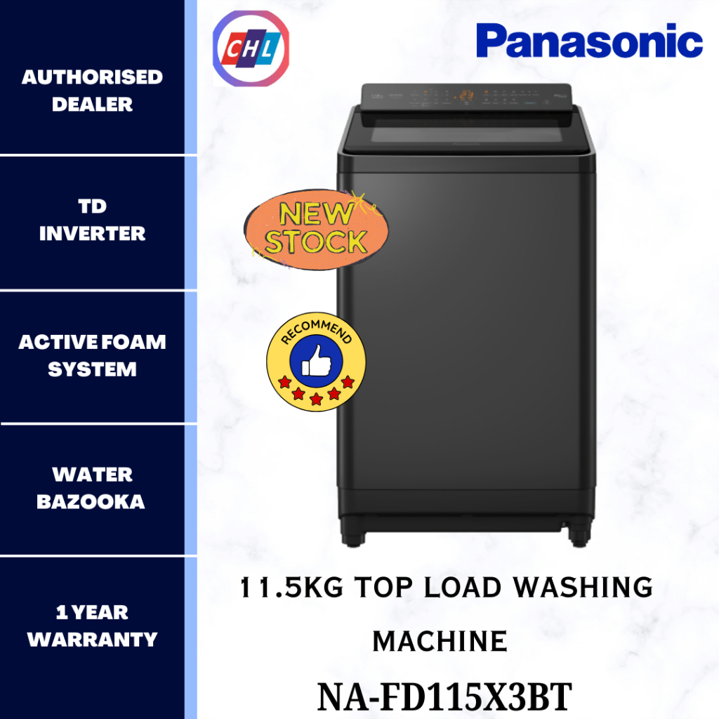 PANASONIC [NEW MODEL] 11.5KG TOP LOAD WASHING MACHINE NA-FD115X3BT ...
