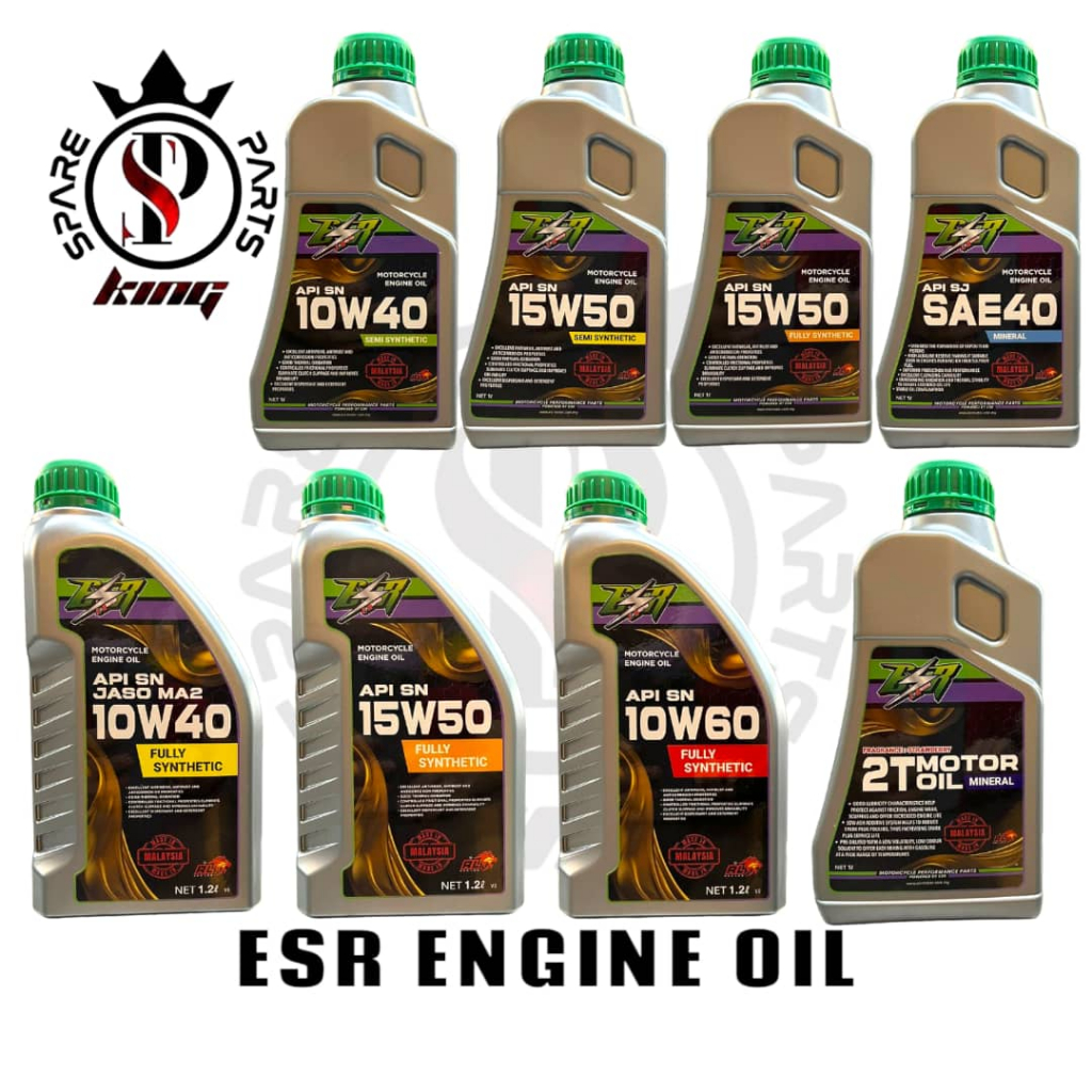 NEW !! ESR 4T ENGINE OIL MINYAK HITAM MOTOR FULLY SEMI SYNTHETIC 15W50 ...