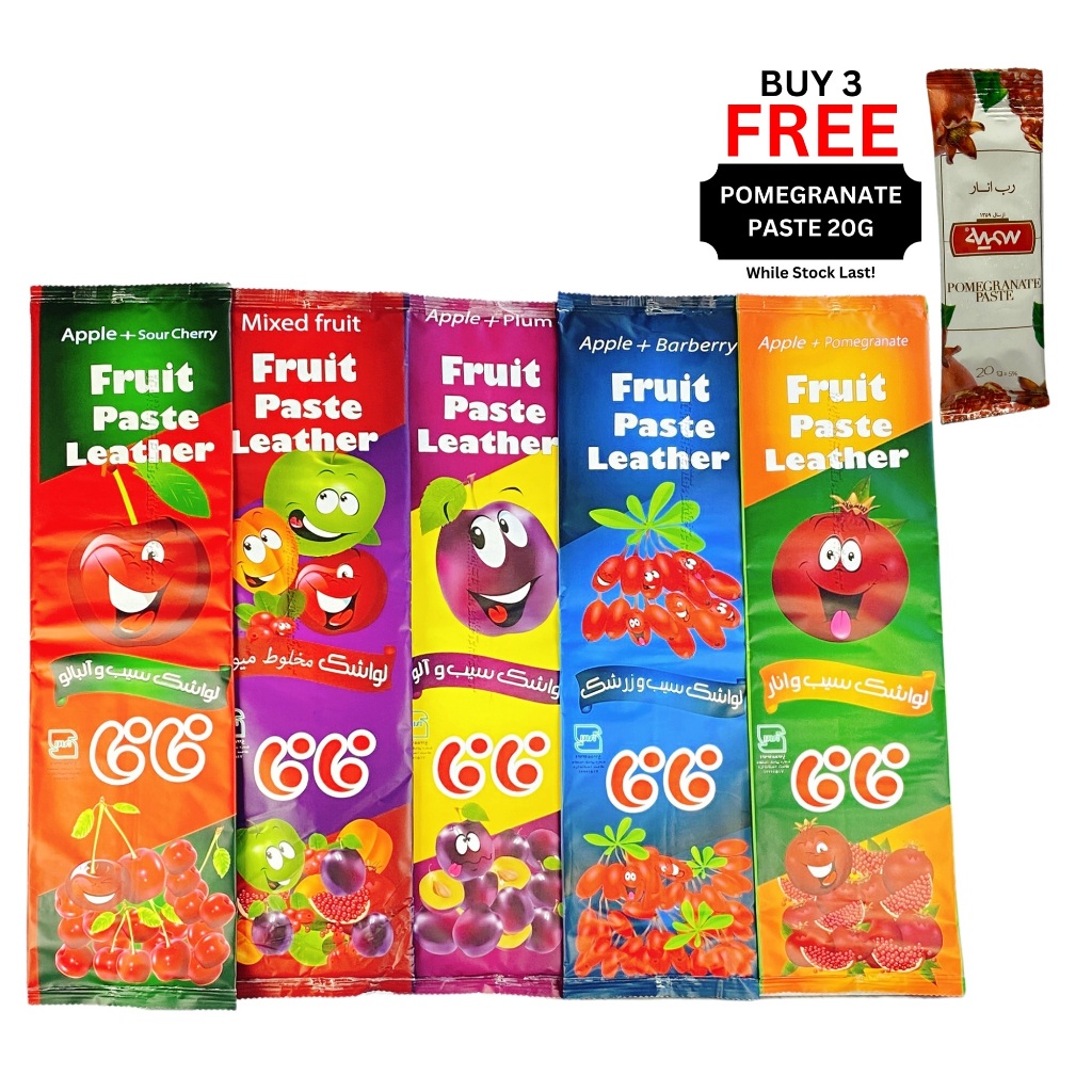 Lavashak FAFA Fruits Paste Leather 100g Fruit Bar Apple Plum Cherry ...