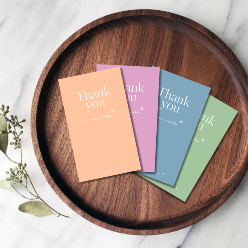 50pcs Thank You Card Minimal / Business Thank You Card / TQ Card ...