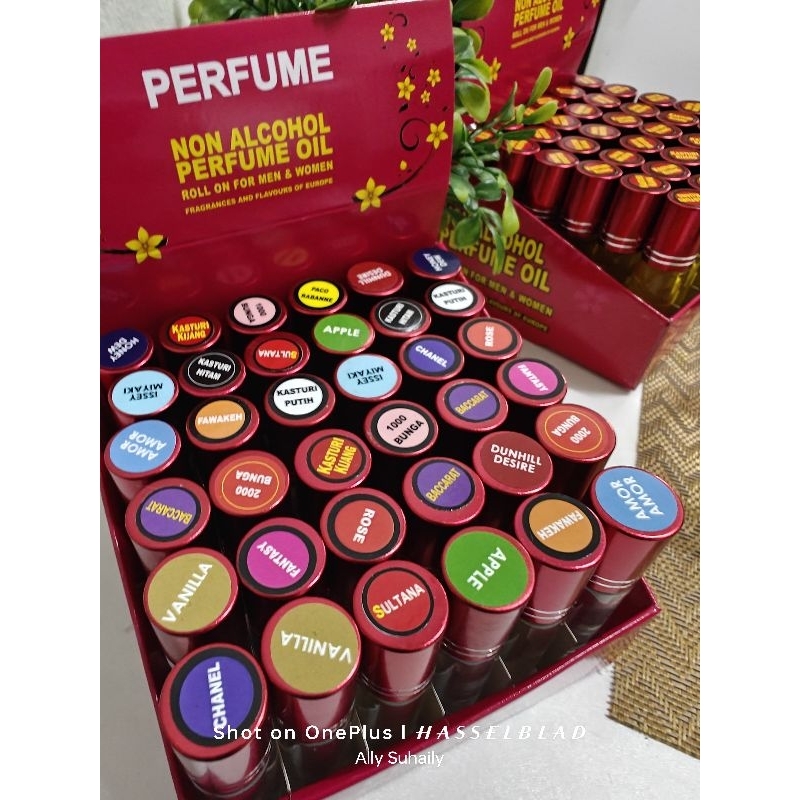 SATU KOTAK MINYAK WANGI TANPA ALCOHOL 36 BOTOL 8ML | Shopee Malaysia