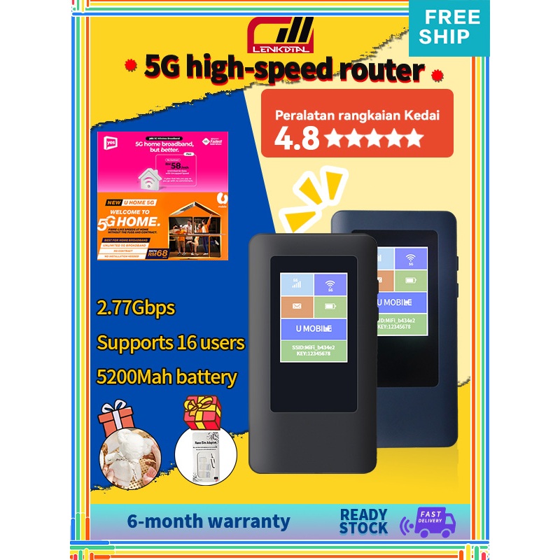 5G Modem SIM Kad Router WiFi Mudah Alih 5G Router Kelajuan Sehingga 1 ...