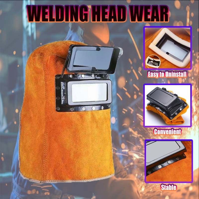 [FREE SHIPPING WEST M'SIA] Welding Shield Cowhide Head Wear Welding ...
