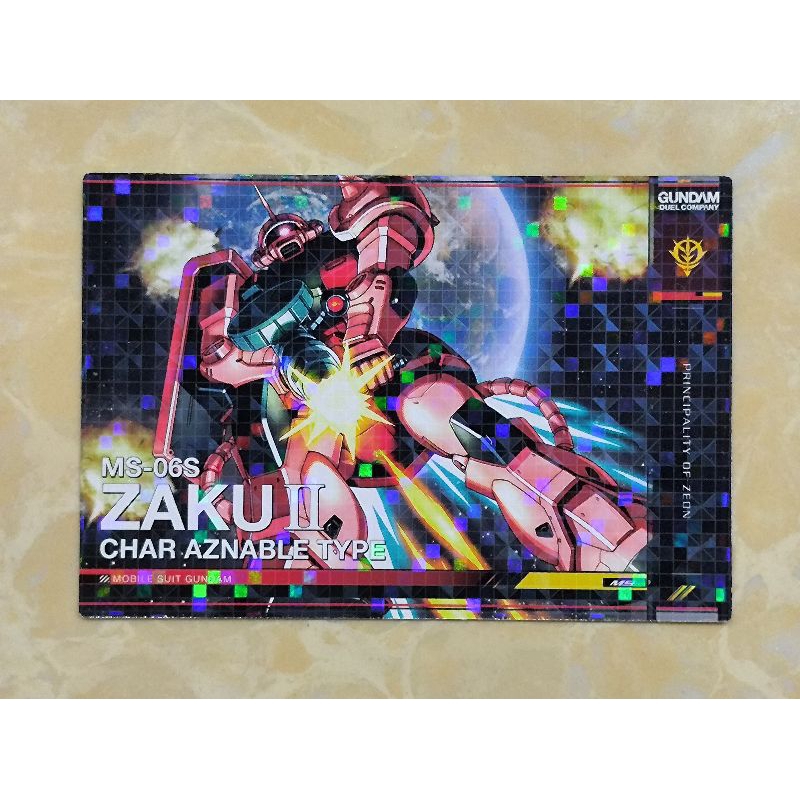 Bandai Cardass Gundam Duel Zaku II Char Aznable Trading Card | Shopee ...