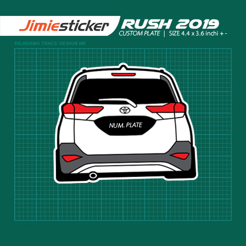 Sticker Kereta Toyota Rush 2019, Sticker Belakang Toyota Rush, Custom ...