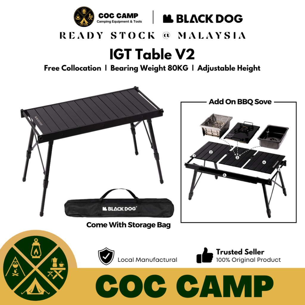 Blackdog IGT Table V2 Camping Outdoor Foldable Portable Height Adjustable Picnic Meja ...