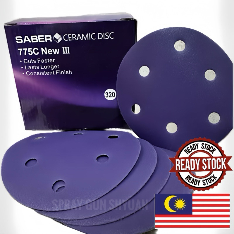10PCS Saber 5”ceramic disc sandpaper ready stock malaysia | Shopee Malaysia