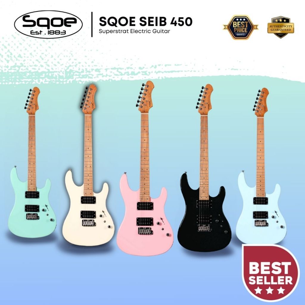 SQOE SEIB450 Double Cutaway Body HH Electric Guitar Roasted Maple ...